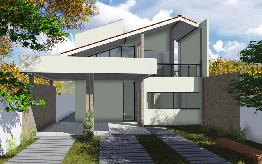 Projeto de Sobrado com duas Suítes no Térreo