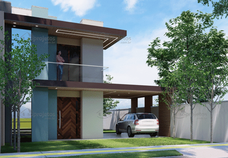 Planta de sobrado em terreno de 10 x 20 com 3 quar... | Só Projetos