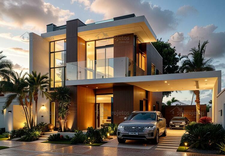 Planta de sobrado em terreno de 10 x 20 com 3 quar... | Só Projetos