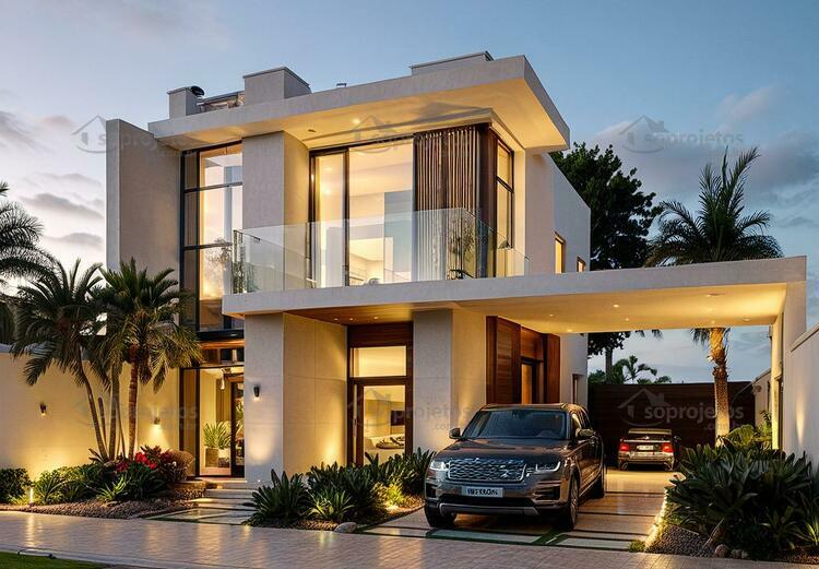 Planta de sobrado em terreno de 10 x 20 com 3 quar... | Só Projetos