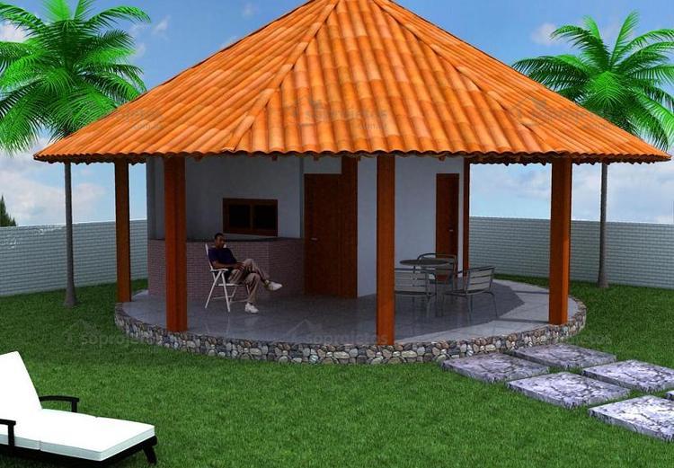 Planta de maloca com cozinha - Cod. 63 | Só Projetos