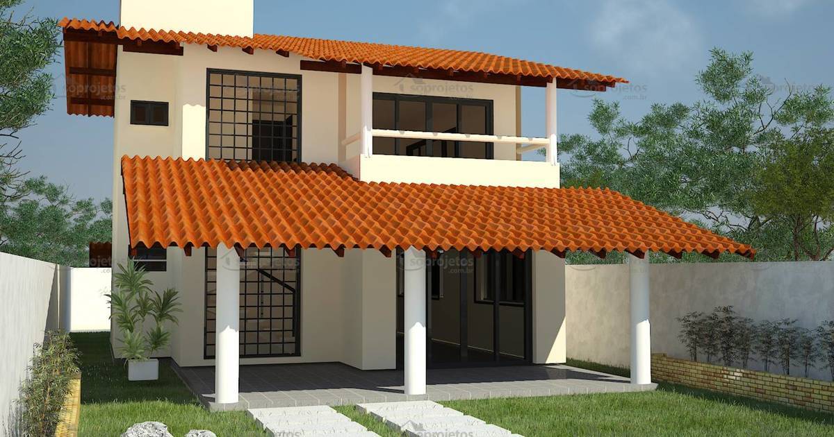 Planta de sobrado 1 Quarto e 2 Suítes - Cod. 83 Pág. 6| Só Projetos