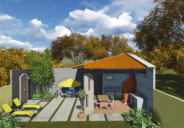 Planta de Edícula Tipo 4 telhado em duas águas - C... | Só Projetos