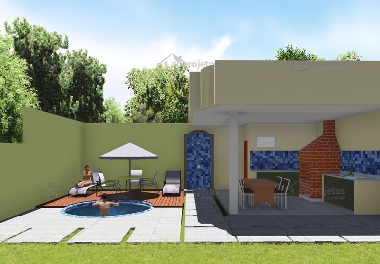 Planta de Edícula Tipo 5 - Cód. 127 | Só Projetos